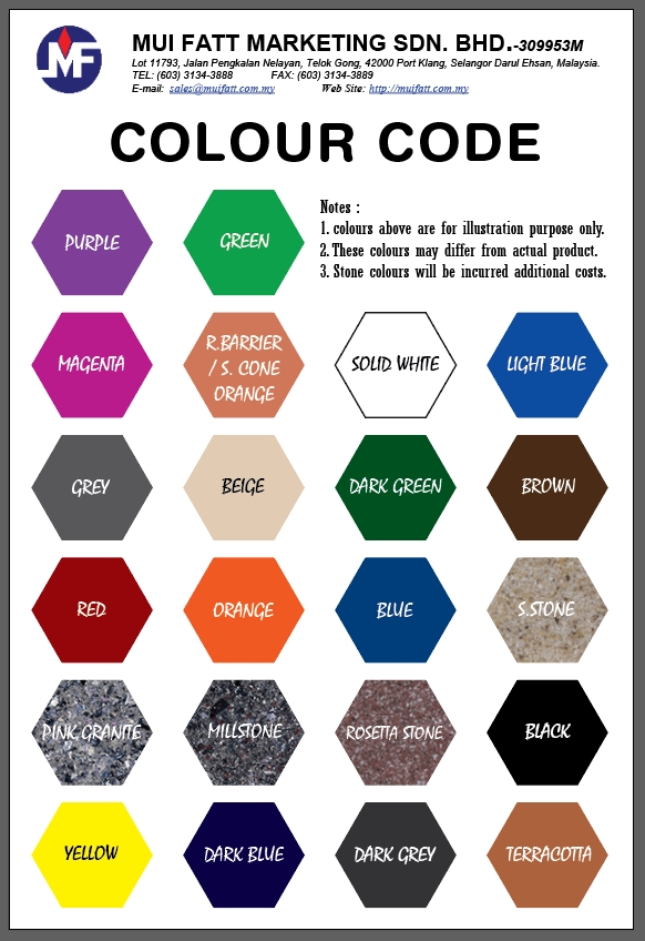 MUI FATT COLOUR CODE