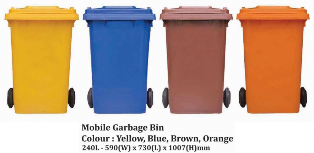 Wheel Bin | Mobile Garbage Bin | Tong Sampah Beroda MGB 240L